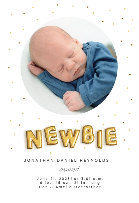 Baby Birth Announcement Templates (Free) | Greetings Island