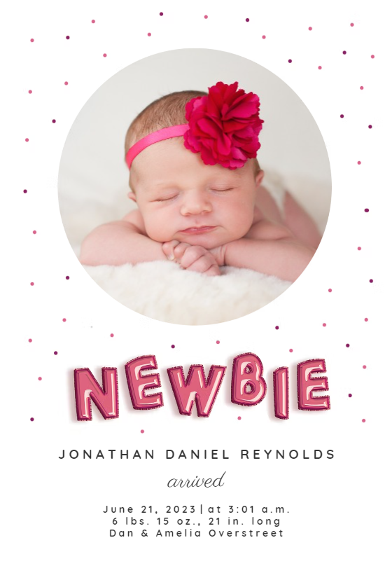 Baby Birth Announcement Templates (Free) | Greetings Island