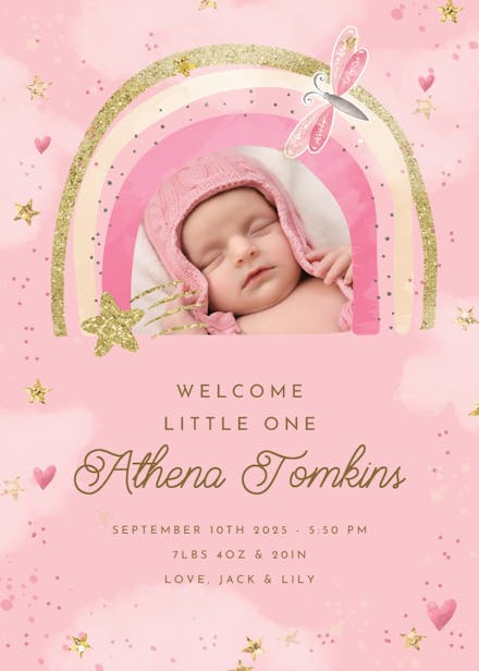 Baby Birth Announcement Templates (Free) | Greetings Island