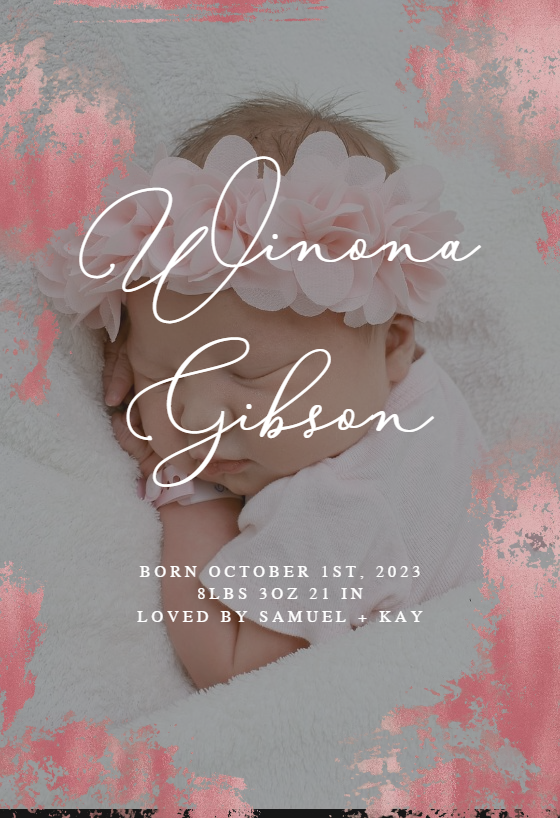 Baby Birth Announcement Templates (Free) | Greetings Island