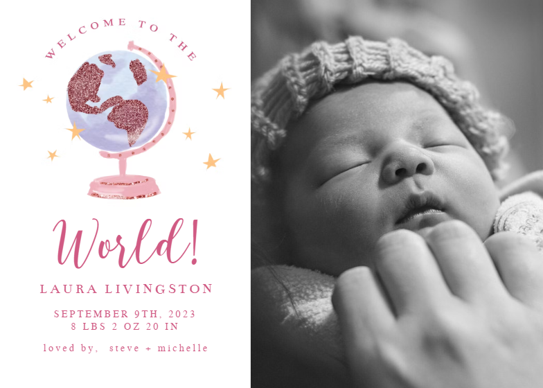 Heart vibes - Birth Announcement Template | Greetings Island