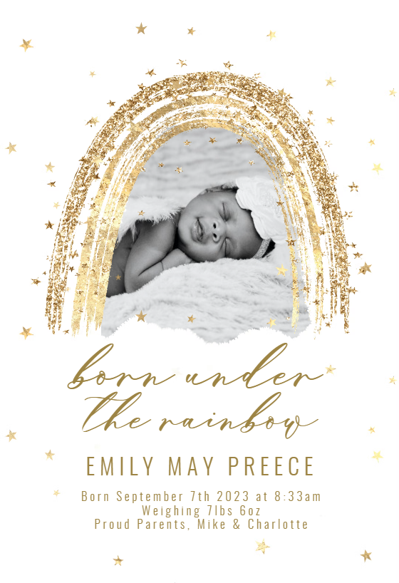 Abstract Watercolor Rainbows - Birth Announcement Template | Greetings ...