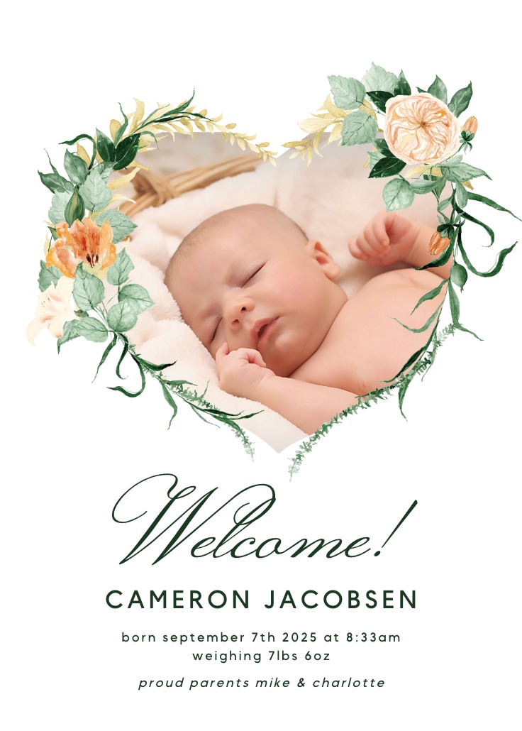 Page 7 | Baby Birth Announcement Templates (Free) | Greetings Island