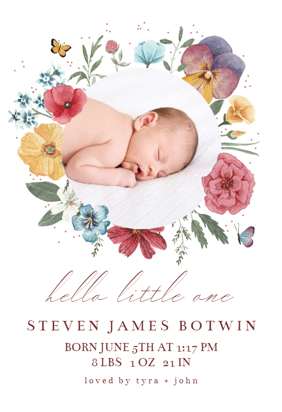 Baby Birth Announcement Templates (Free) | Greetings Island