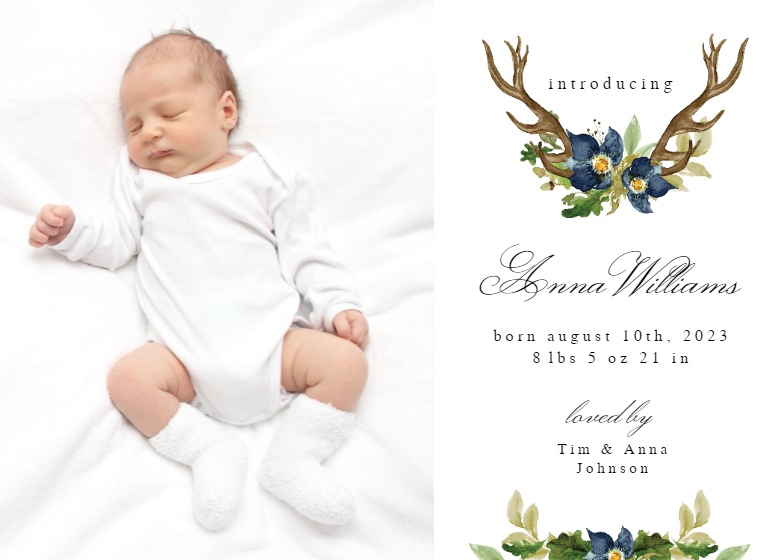 Baby Birth Announcement Templates (Free) | Greetings Island