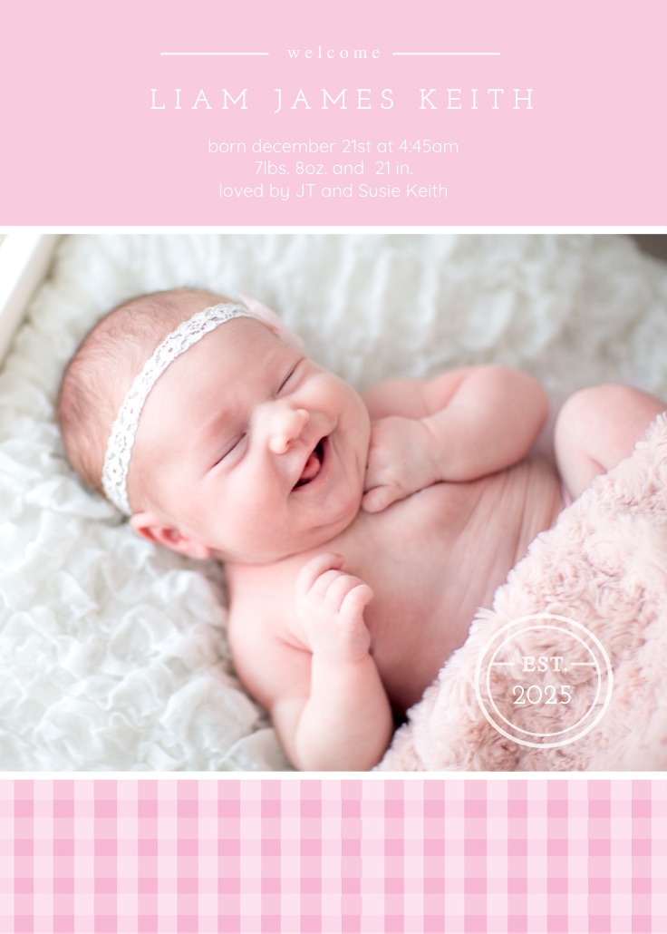 Preppy Baby - Birth Announcement (Free) | Greetings Island