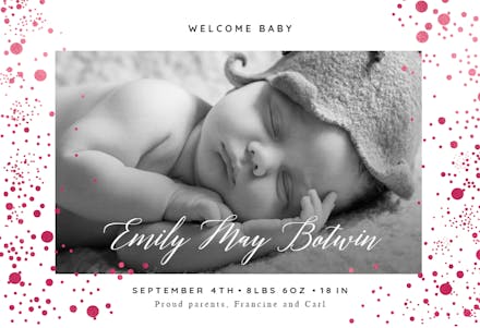 Pure Love - Birth Announcement Template (Free) | Greetings Island