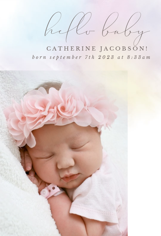Glitter Abstract - Birth Announcement Template (Free) | Greetings Island