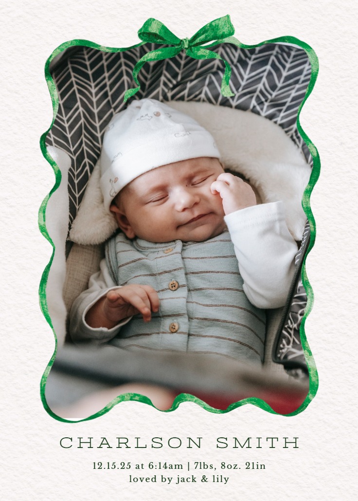 Ruby Ribbon - Birth Announcement | Greetings Island