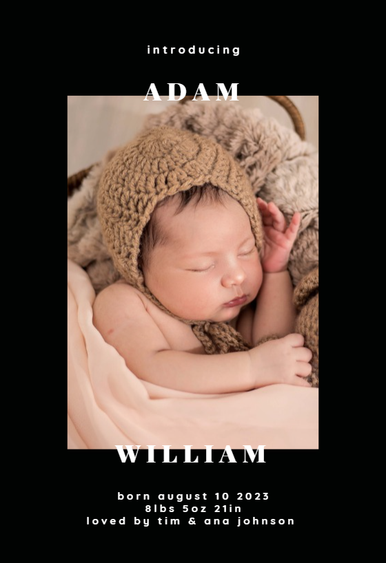 Baby Birth Announcement Templates (Free) | Greetings Island