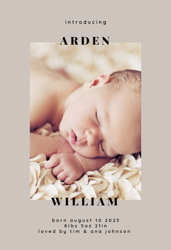 Baby Birth Announcement Templates (Free) | Greetings Island