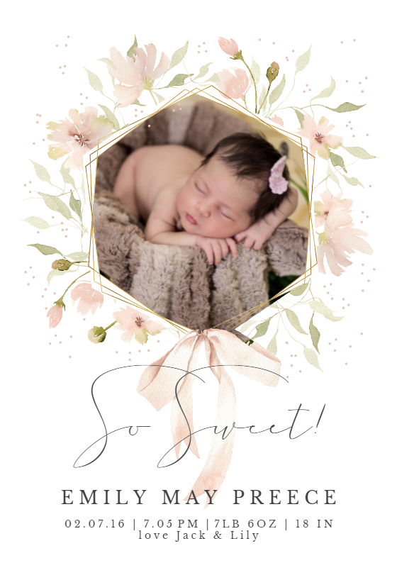 Floral rainbow - Birth Announcement Template (Free) | Greetings Island