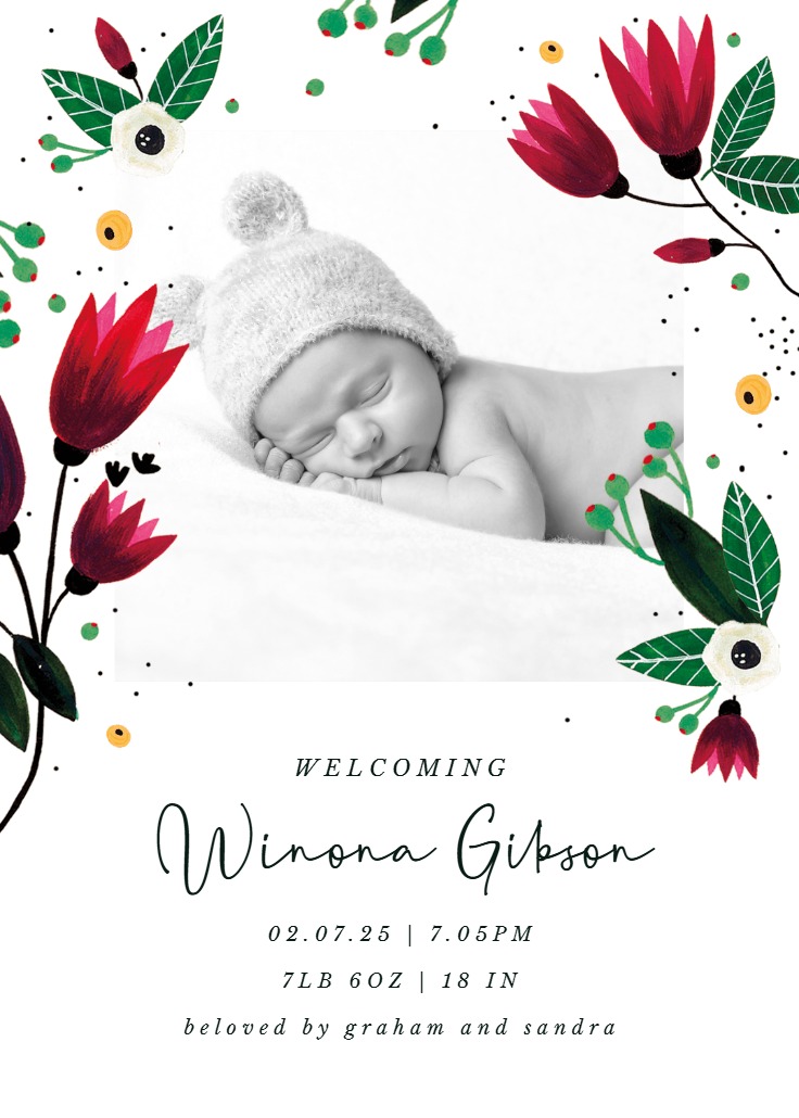 Page 7 | Baby Birth Announcement Templates (Free) | Greetings Island