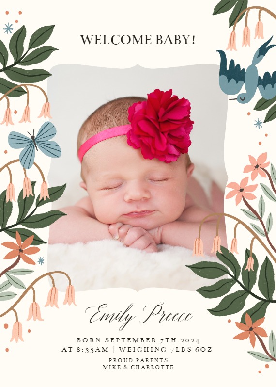 Page 7 | Baby Birth Announcement Templates (Free) | Greetings Island