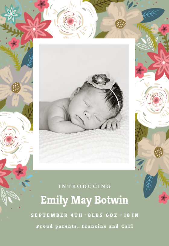 Baby Birth Announcement Templates (Free) | Greetings Island