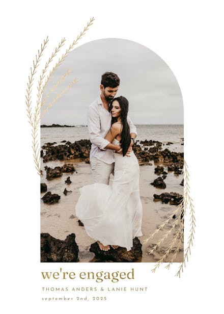 Golden Spring - Engagement Announcement Template | Greetings Island