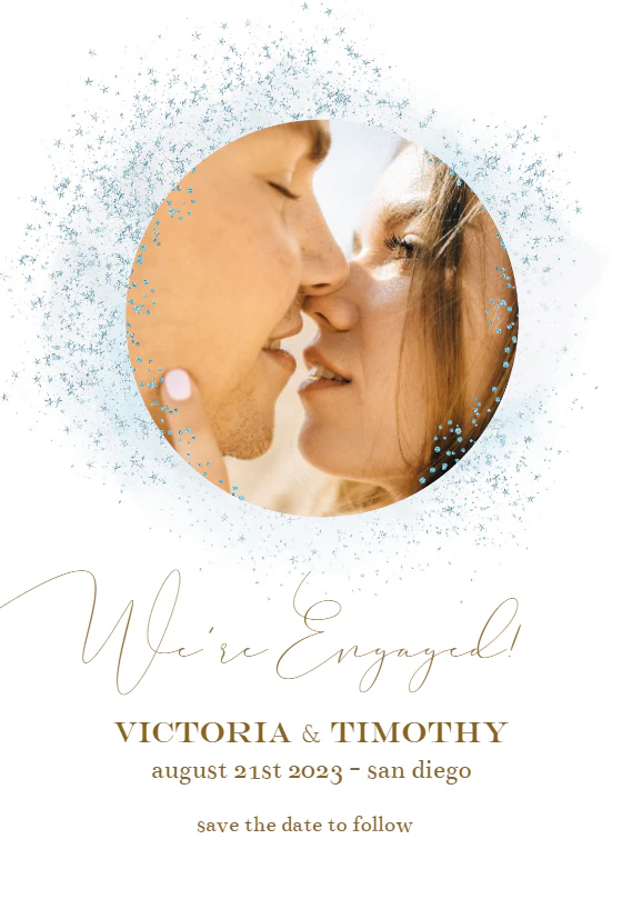 Blush Gold Spots - Engagement Announcement Template | Greetings Island