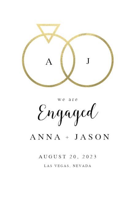 Connected Rings - Engagement Announcement Template (Free) | Greetings ...