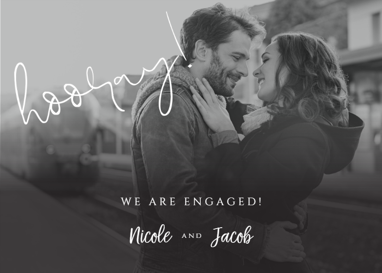 Engaged gold lettering - Engagement Announcement Template (Free ...
