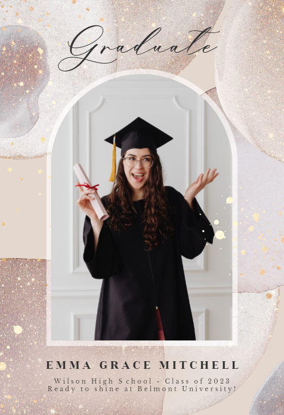 Rose Gold Geometric Floral Frames - Graduation Announcement Template ...