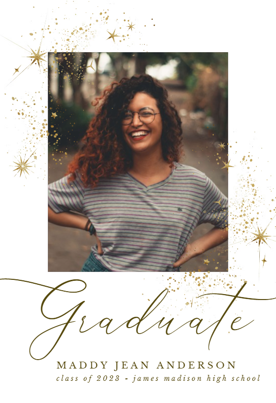 Rose Gold Geometric Floral Frames - Graduation Announcement Template ...