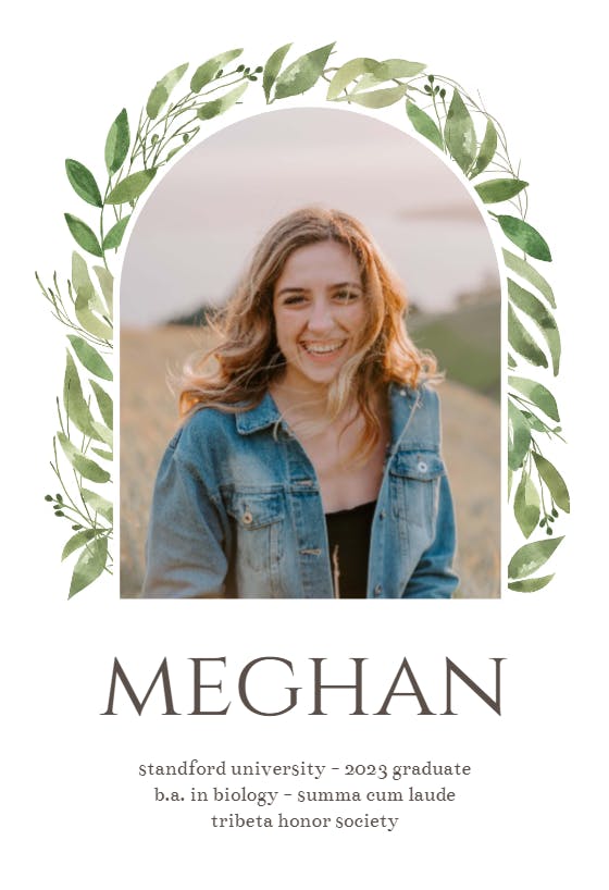 Feathery Ferns - Graduation Announcement Template | Greetings Island