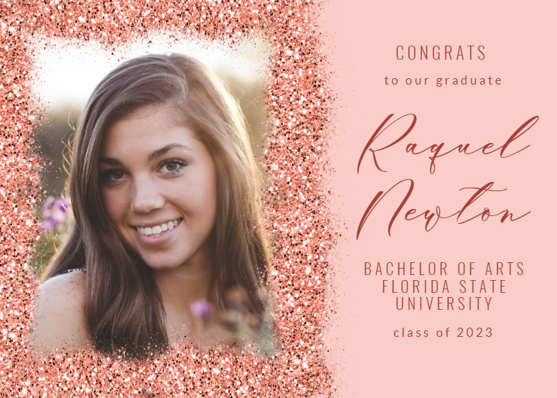 Rose Gold Geometric Floral Frames - Graduation Announcement Template ...