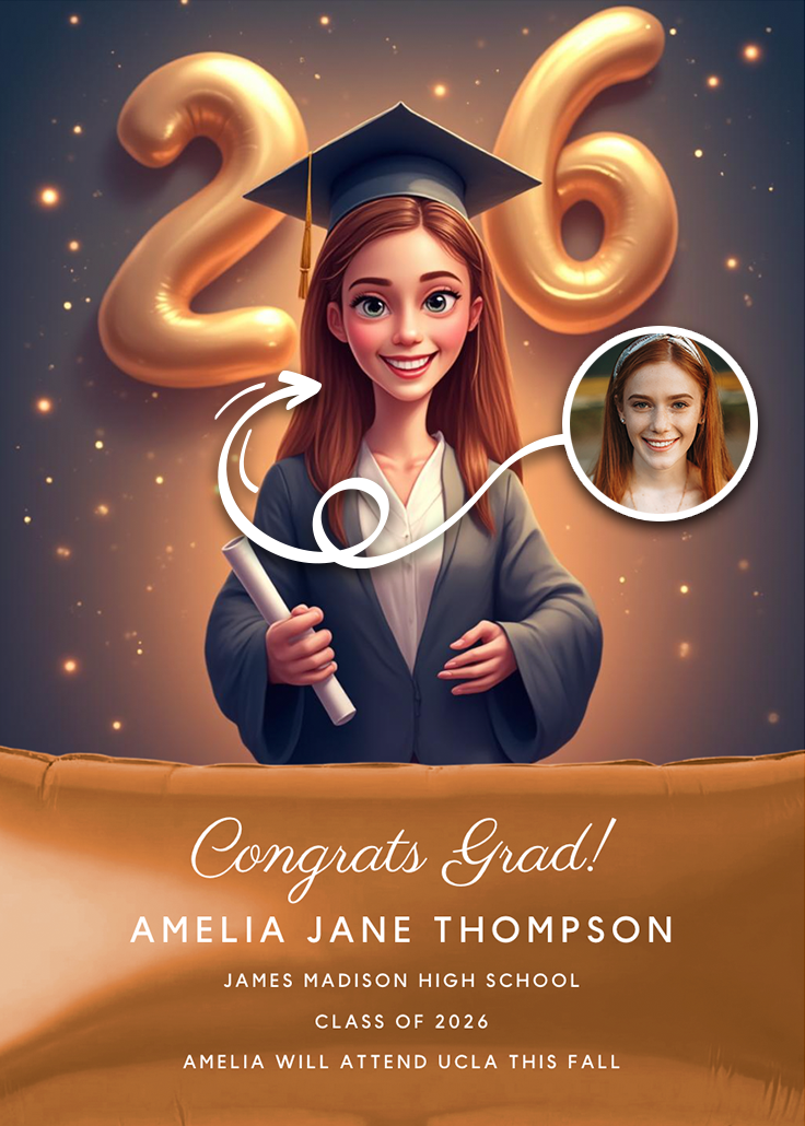 Glowing Achievement - Graduation Announcement | Greetings Island