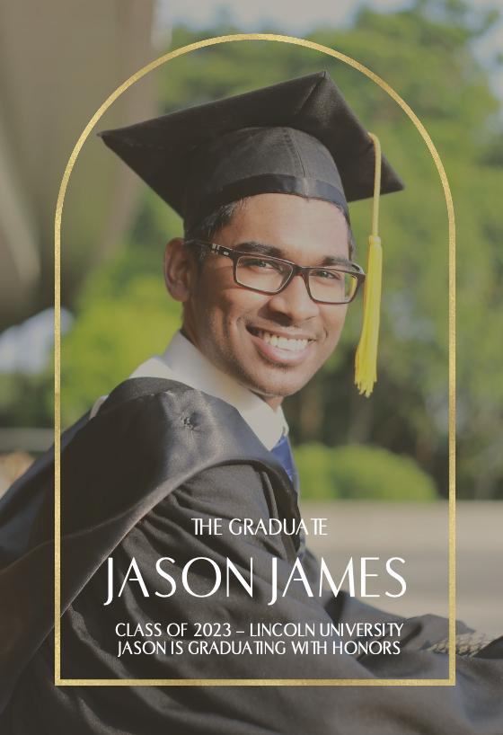 Golden Arch - Graduation Announcement Template (Free) | Greetings Island