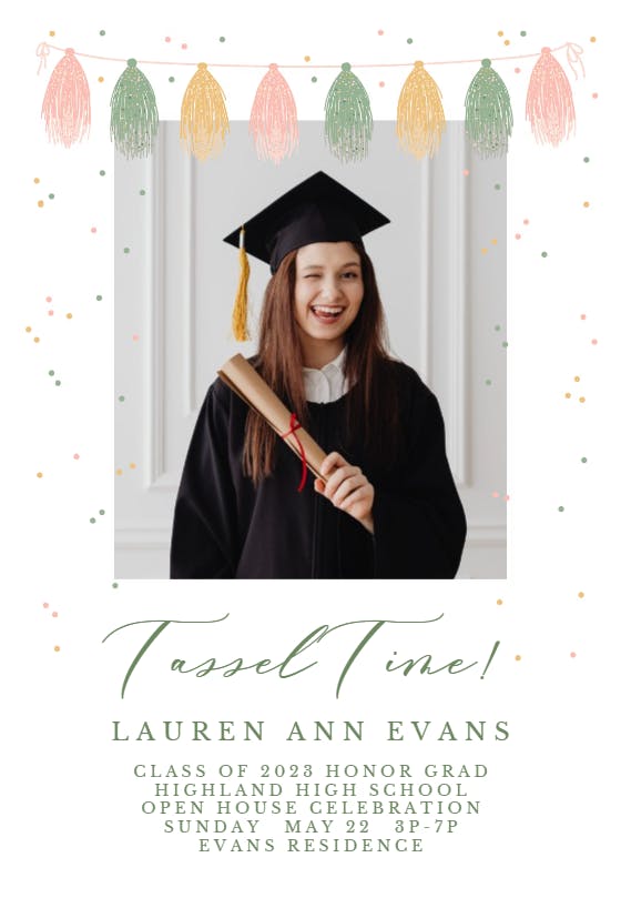 Grad Garland - Graduation Announcement Template | Greetings Island