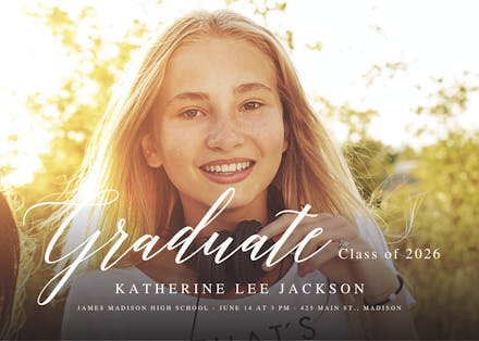 Retro Pink - Graduation Announcement Template (Free) | Greetings Island