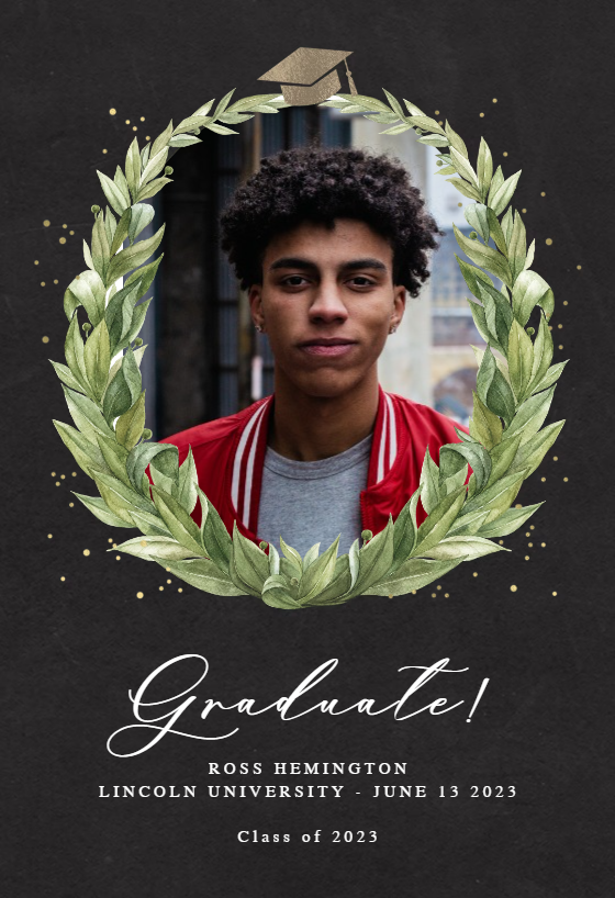Gentle Greenery Wreath - Graduation Announcement Template | Greetings ...