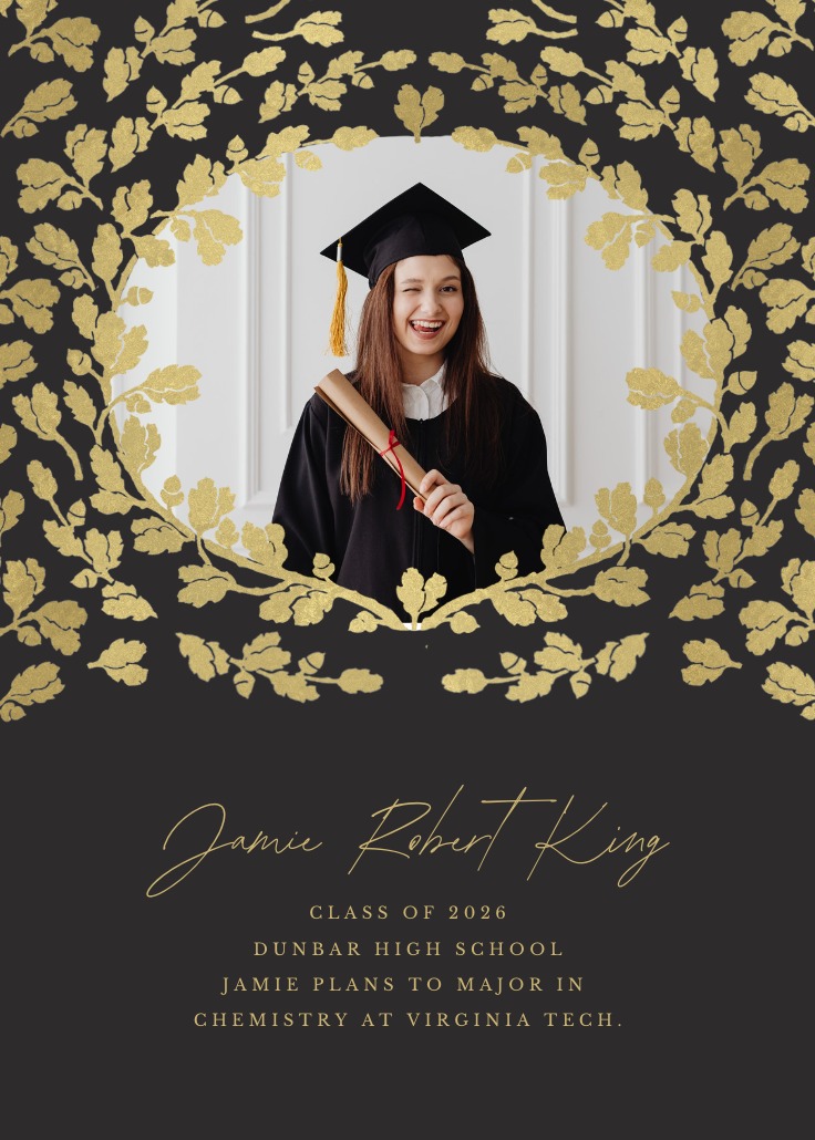 Leaves of Gold - Graduation Announcement | Greetings Island