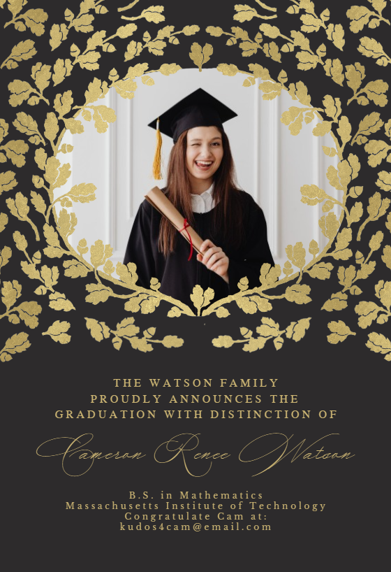 Traces Of Leaves - Graduation Announcement Template | Greetings Island