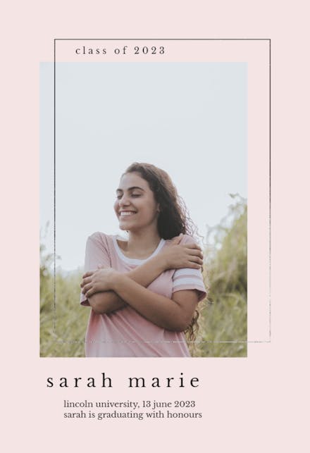 Lux Photo Frame - Graduation Announcement Template | Greetings Island