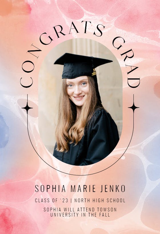 Marble Graduate - Graduation Announcement Template | Greetings Island