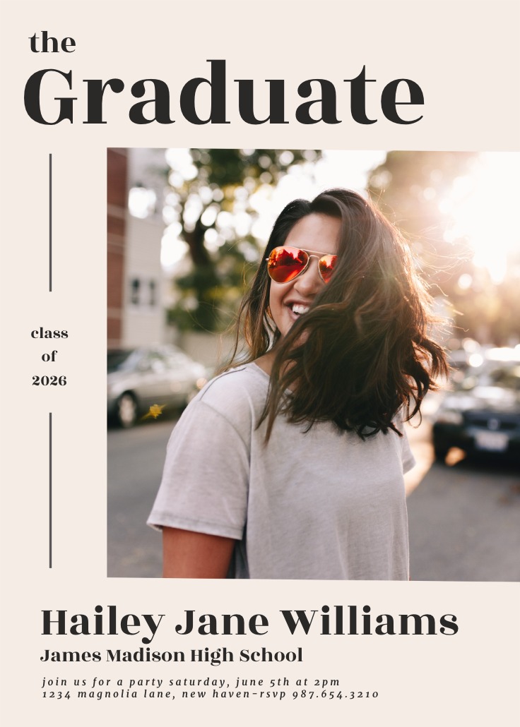 Minimalist Cream - Graduation Announcement (Free) | Greetings Island