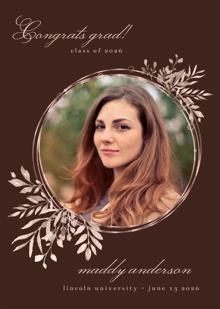 Rose Gold Geometric Floral Frames - Graduation Announcement | Greetings ...