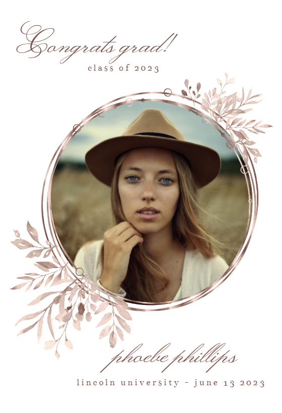 Rose Gold Geometric Floral Frames - Graduation Announcement Template ...