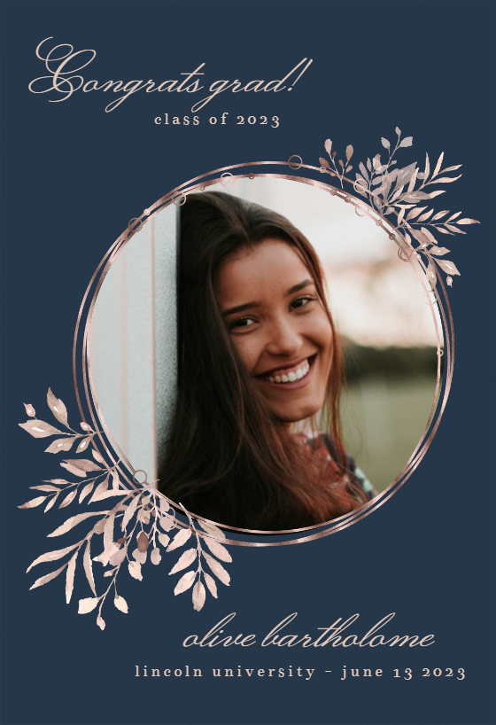 Rose Gold Geometric Floral Frames - Graduation Announcement Template ...