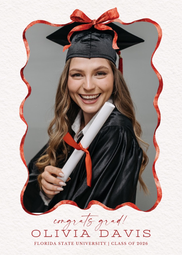 Ruby Ribbon - Graduation Announcement | Greetings Island