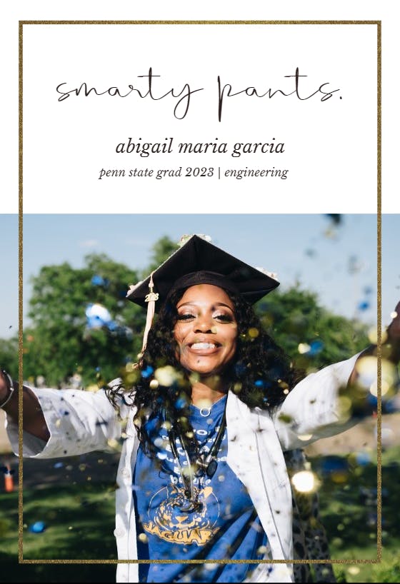 Smarty Pants - Graduation Announcement Template (Free) | Greetings Island