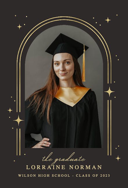 Sparkle Arch - Graduation Announcement Template (Free) | Greetings Island