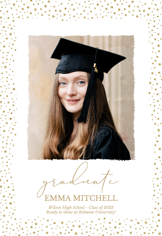 Sparkle Stars - Graduation Announcement Template (Free) | Greetings Island
