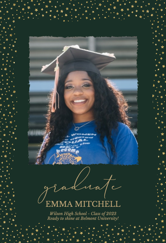 Sparkle Stars - Graduation Announcement Template (Free) | Greetings Island