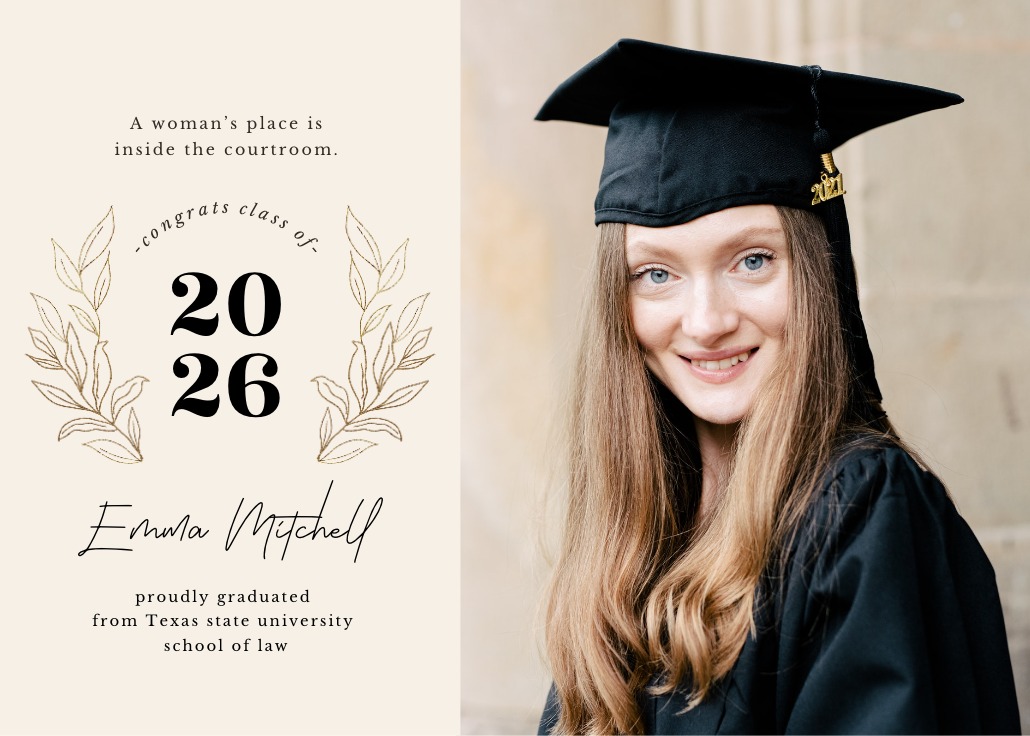 Traces of Leaves - Graduation Announcement | Greetings Island
