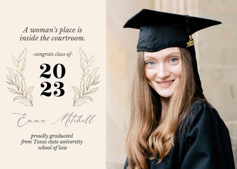 Traces of Leaves - Graduation Announcement Template | Greetings Island