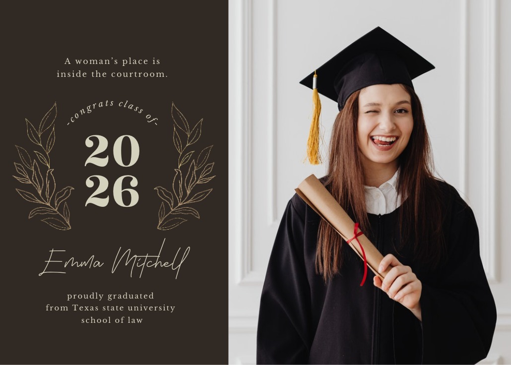 Traces of Leaves - Graduation Announcement | Greetings Island