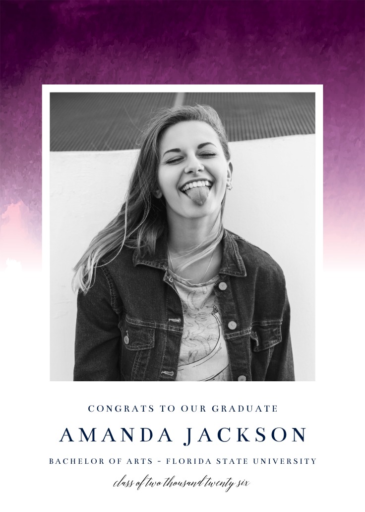 Watercolor - Graduation Announcement (Free) | Greetings Island