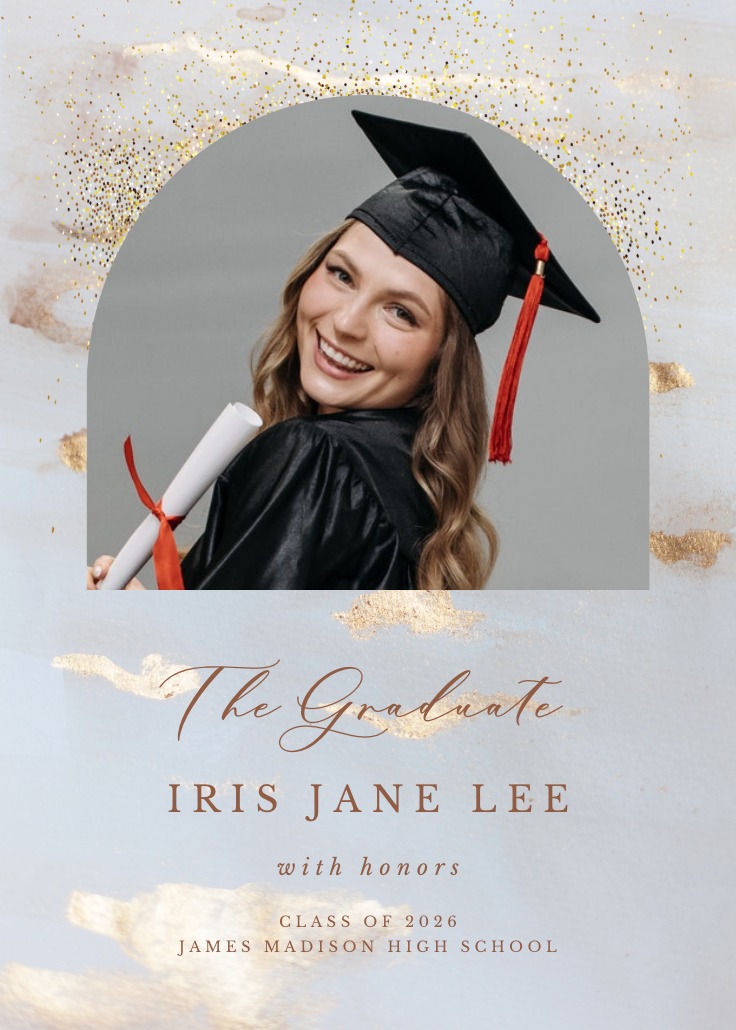 Marble Graduate - Graduation Announcement Template | Greetings Island